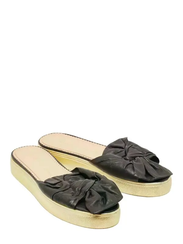 CHARLOTTE OLYMPIA Poolside Knotted-top Slides - Black