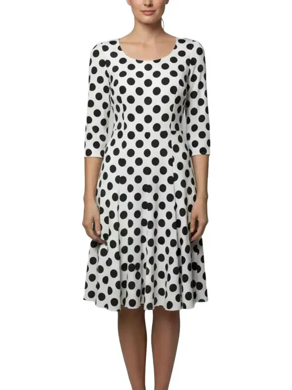 Dolce & Gabbana Midi Polka Dot-print Long-sleeve Dress - White