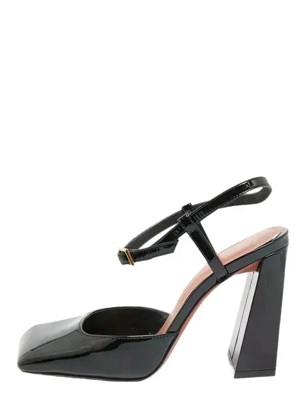 Amina Muaddi Charlotte Patent Leather Pumps - Black