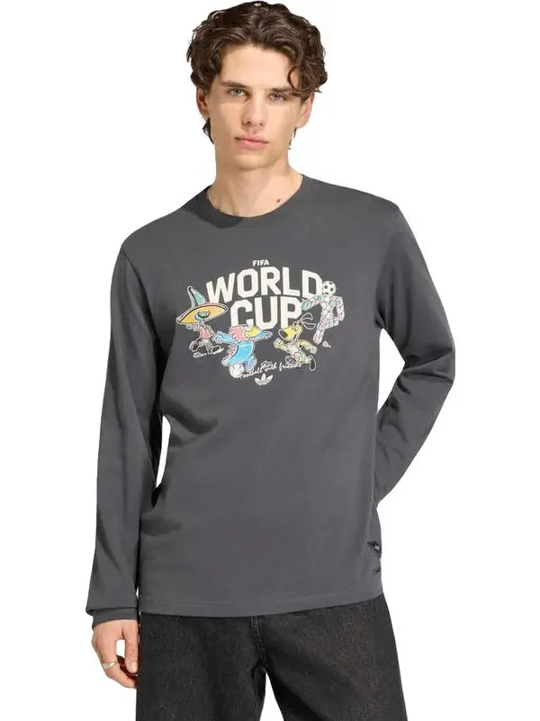 Adidas Fifa World Cup Historic Mascot Long Sleeve T-shirt - Gray
