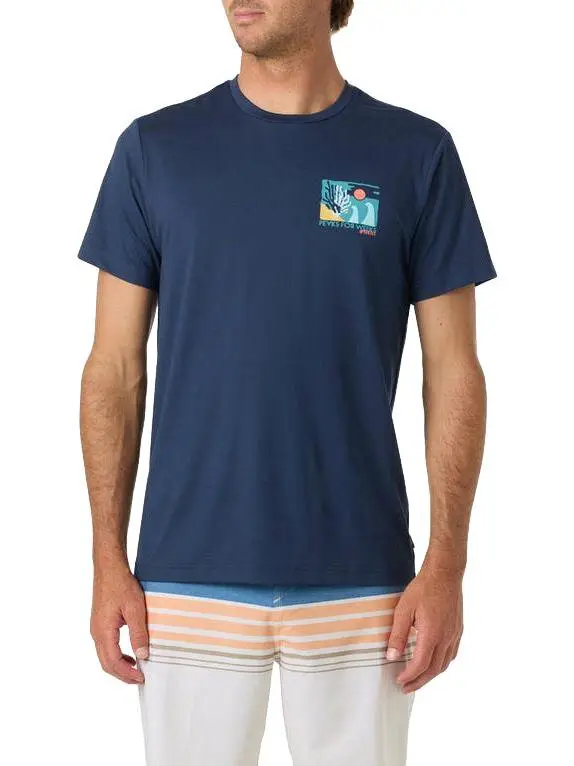 O'Neill Coral Upf 50 Graphic Short Sleeve Rashguard - Navy