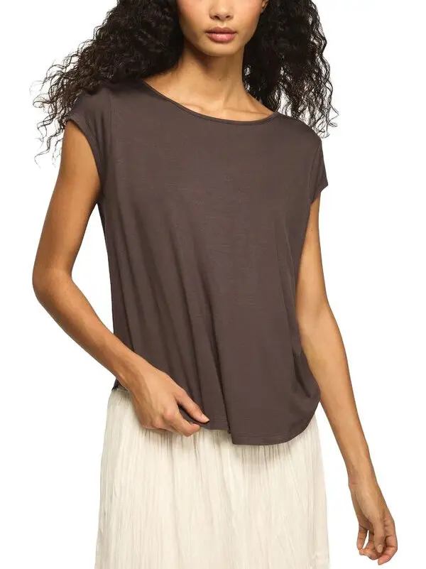 Lucky Brand Sandwash Strappy Back T-shirt - Raven