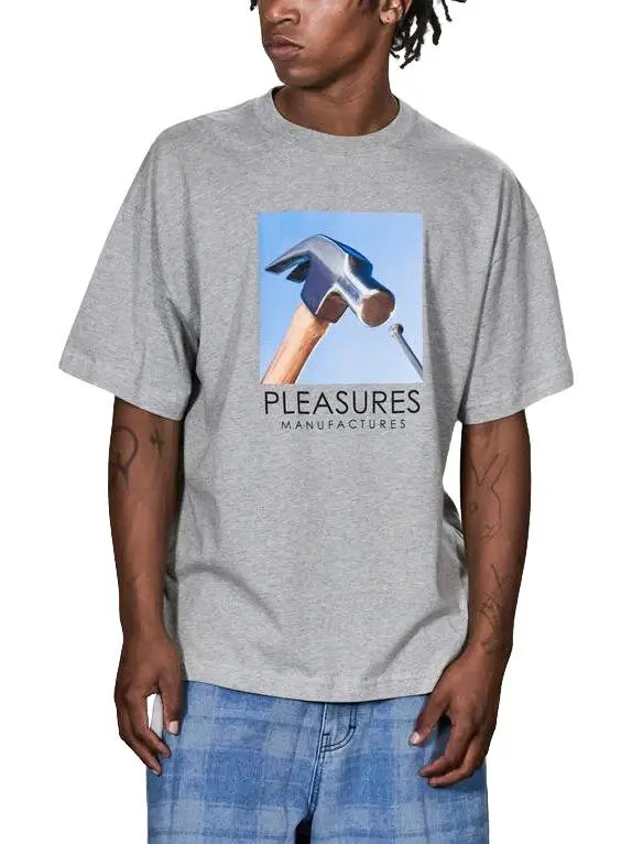 PLEASURES Hammer Graphic T-shirt - Heather