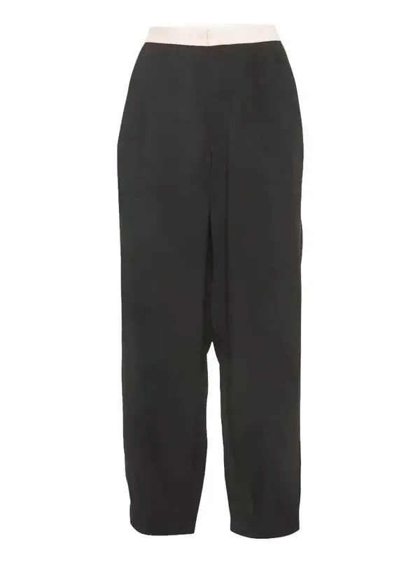 Sonia Rykiel Paris Crepe Pleated Trousers With Contrasting Waistband - Black