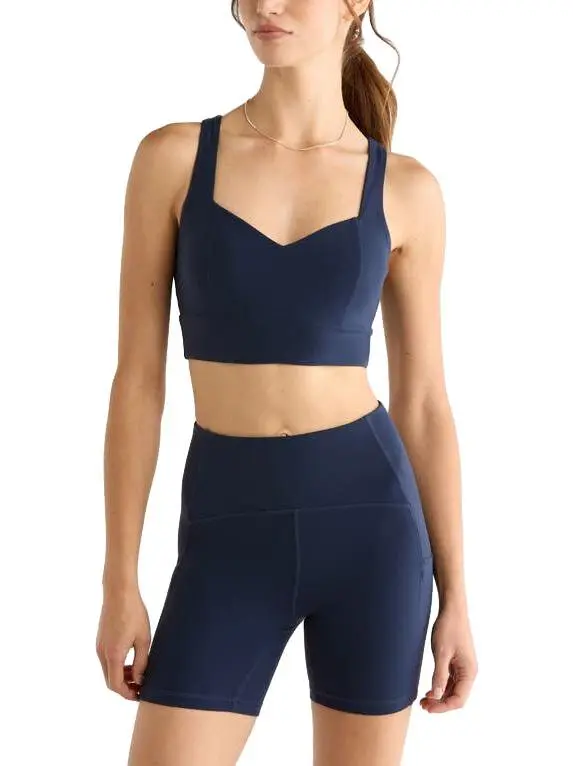 Zella Studio Luxe Sweetheart Sports Bra - Navy Sapphire