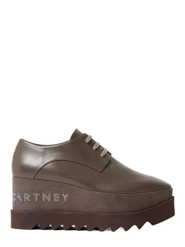 Stella McCartney Elyse Logo-detail Derby Shoes - Brown