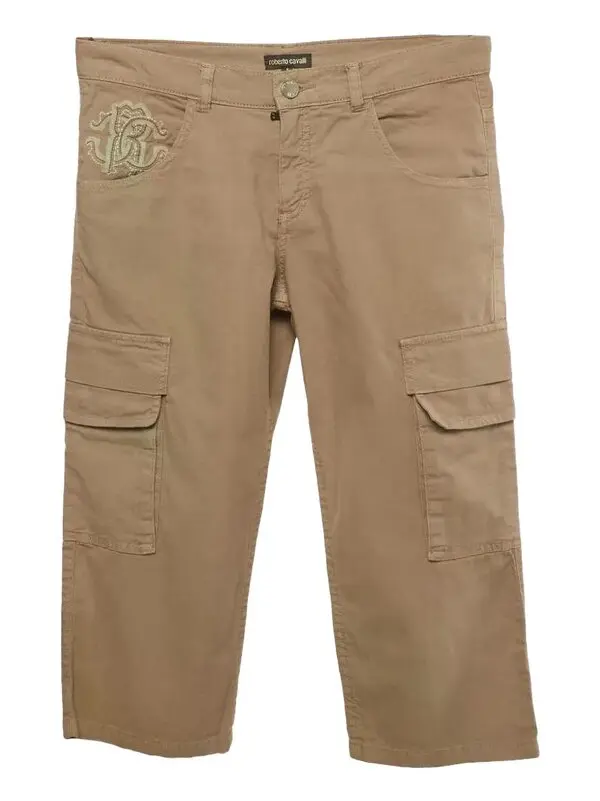 Roberto Cavalli Monogram Cargo Trousers - Neutrals