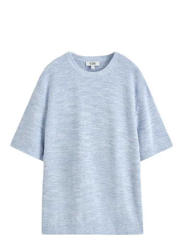 Cos Relaxed Bouclé-knit T-shirt - Blue