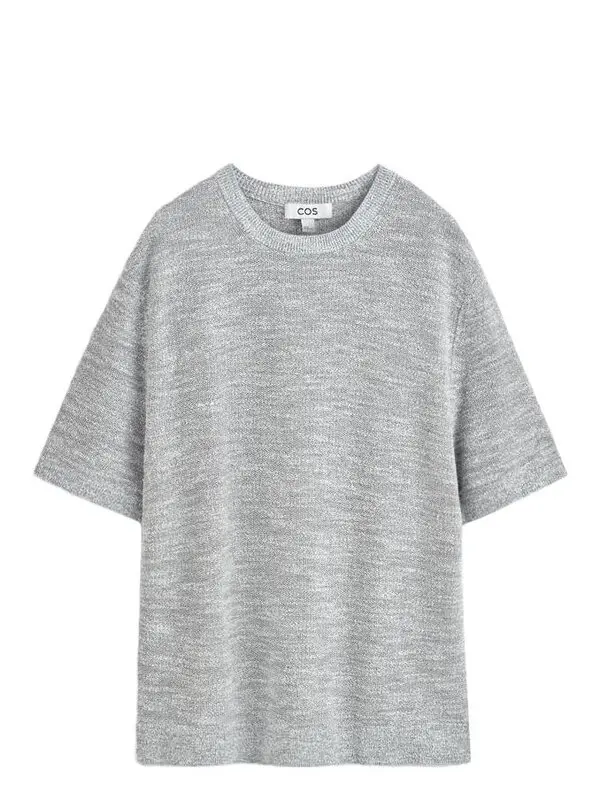 Cos Relaxed Bouclé-knit T-shirt - Gray