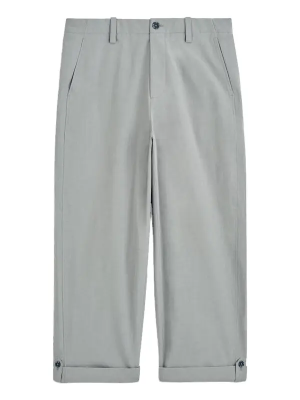 Cos Relaxed-fit Straight-leg Cuffed Pants - Gray
