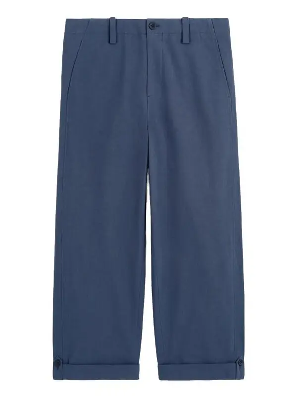 Cos Relaxed-fit Straight-leg Cuffed Pants - Navy