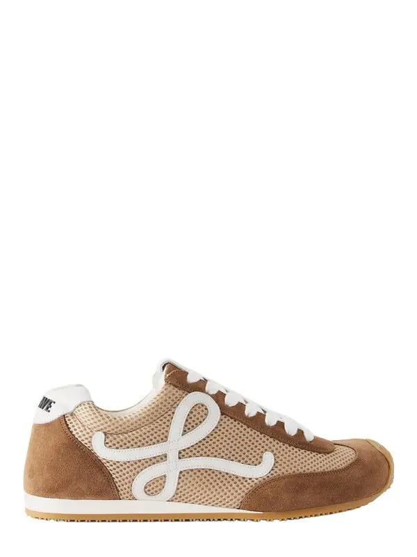 Loewe Ballet Runner 2.0 Logo-appliquéd Suede-trimmed Mesh Sneakers - Brown