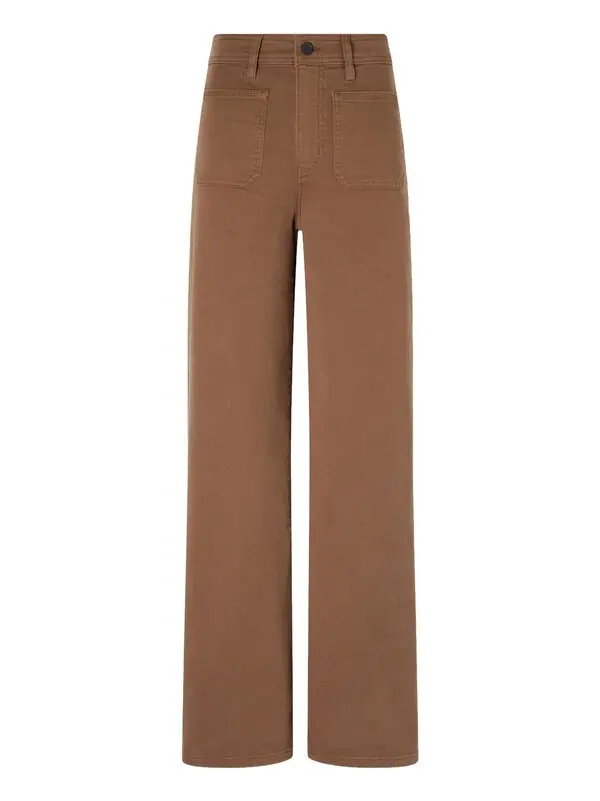 FRAME High Rise Wide Leg Jeans - Brown