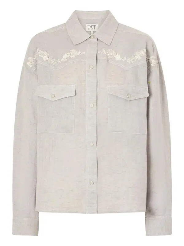 TWP Western Embroidered Hemp Shirt - Gray