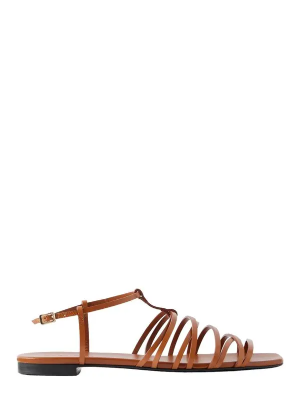 JIL SANDER Hydra Leather Sandals - Brown