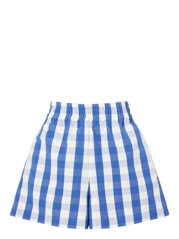 MARTA FERRI Vichy Cotton-blend Shorts - Blue