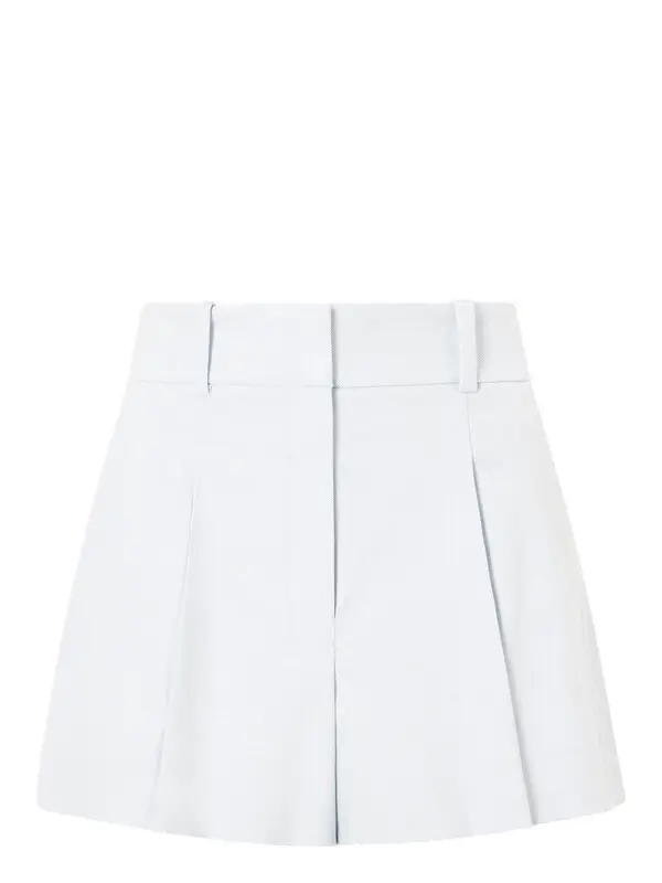 Veronica Beard Craig Pleated Cotton-blend Twill Shorts - Blue