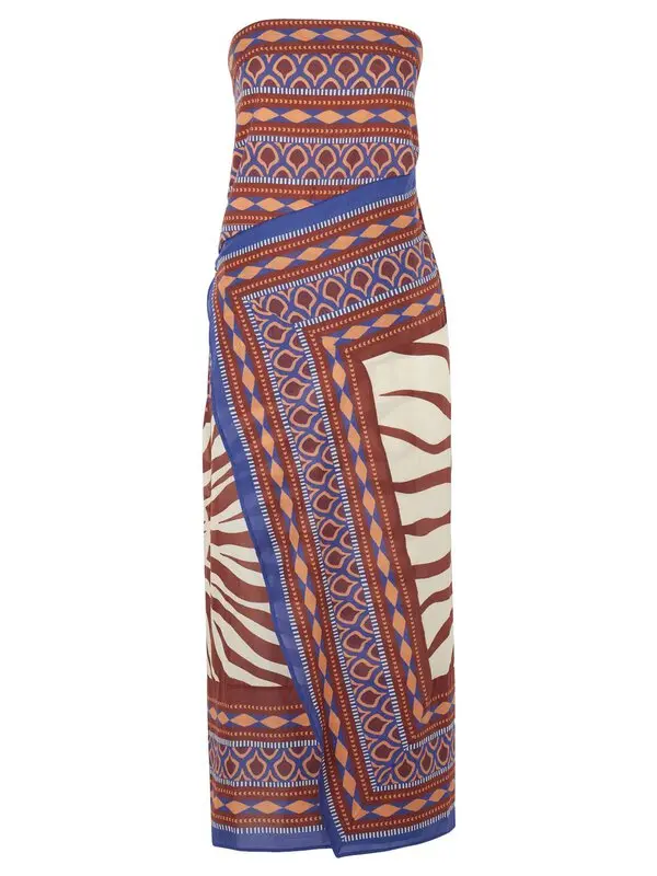 Johanna Ortiz Printed Cotton-voile Maxi Dress - Blue