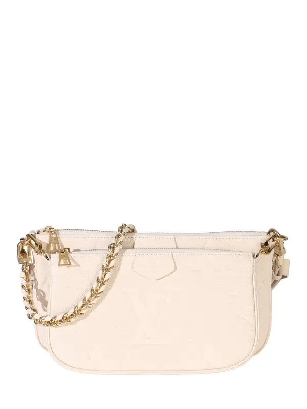 LOUIS VUITTON Multi Pochette Accessoires Cream Giant Monogram Empreinte Leather Shoulder Bag - Neutral