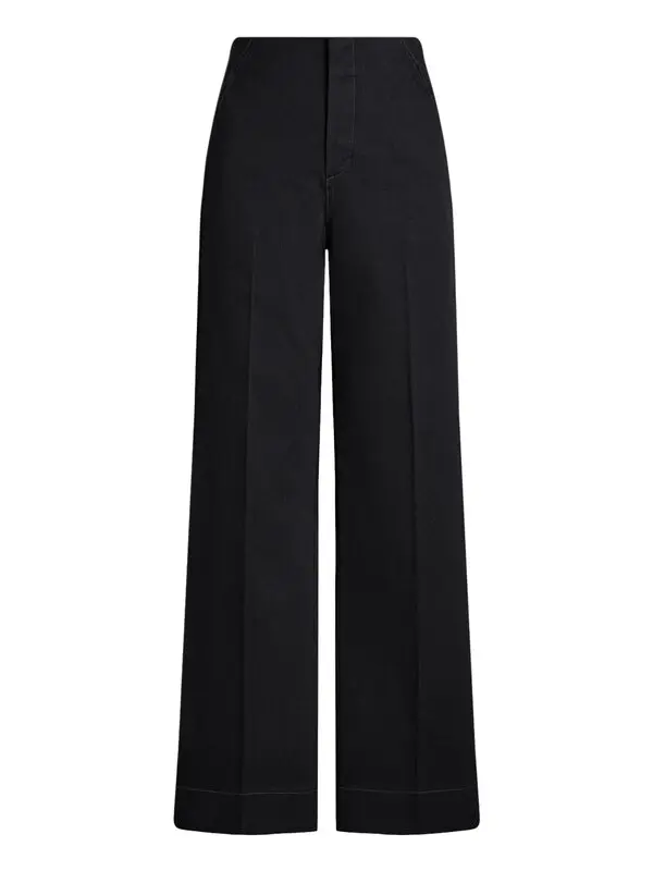 SCANLAN THEODORE US Denim Cropped Wide Leg Jeans - Black