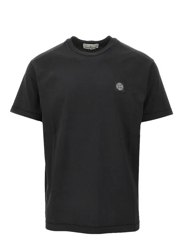 Stone Island Compa Roe Logo Patch T-hirt - Black