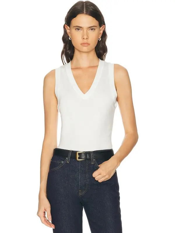 Renggli V-neck Tank Top - Chalk