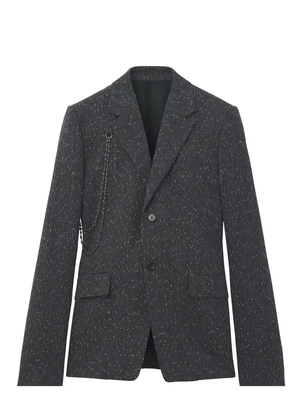 Alexander McQueen Flecked Pinstripe Single-breasted Jacket - Grey Melange