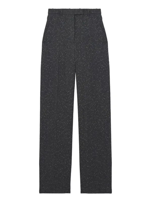 Alexander McQueen Flecked Pinstripe Tailored Trousers - Grey