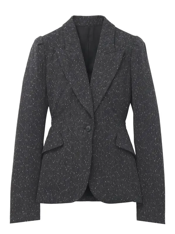Alexander McQueen Flecked Pinstripe Single-breasted Jacket - Grey