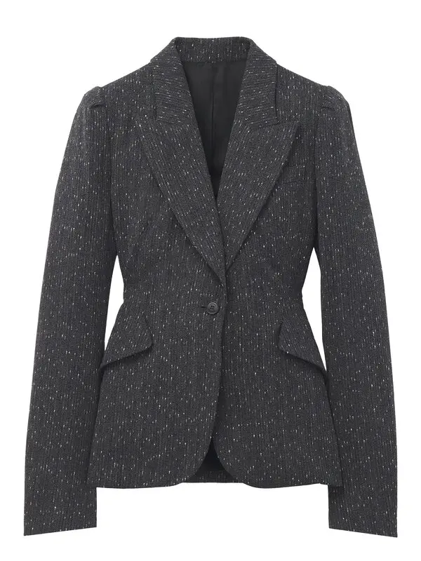Alexander McQueen Flecked Pinstripe Single-breasted Jacket - Grey