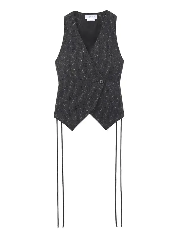 Alexander McQueen Cutaway Corset Laced Waistcoat - Grey