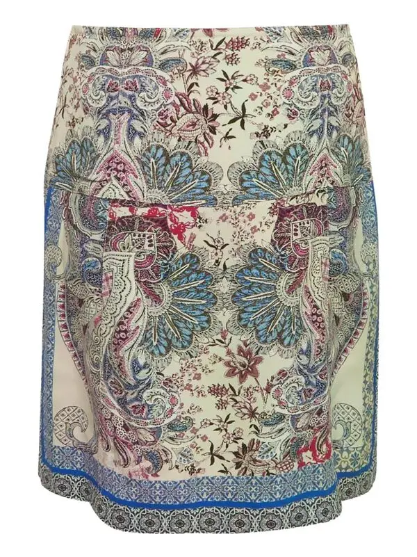 Etro Floral-print Mini Skirt - Neutrals
