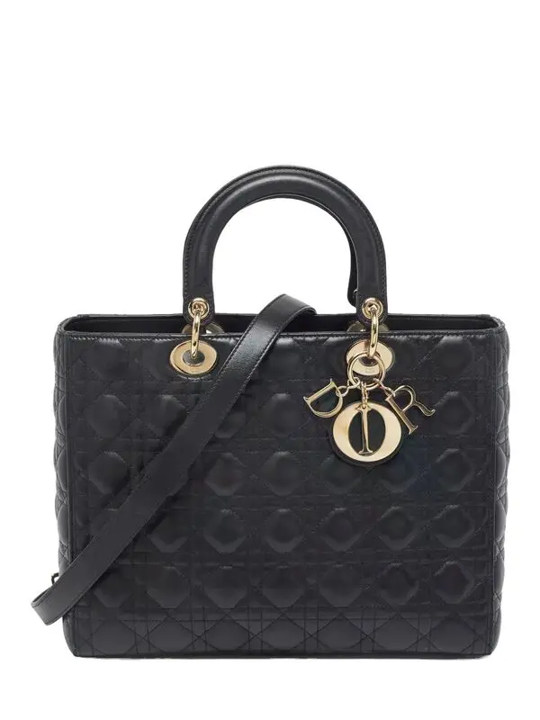 Dior Lady Cannage Tote Bag - Black