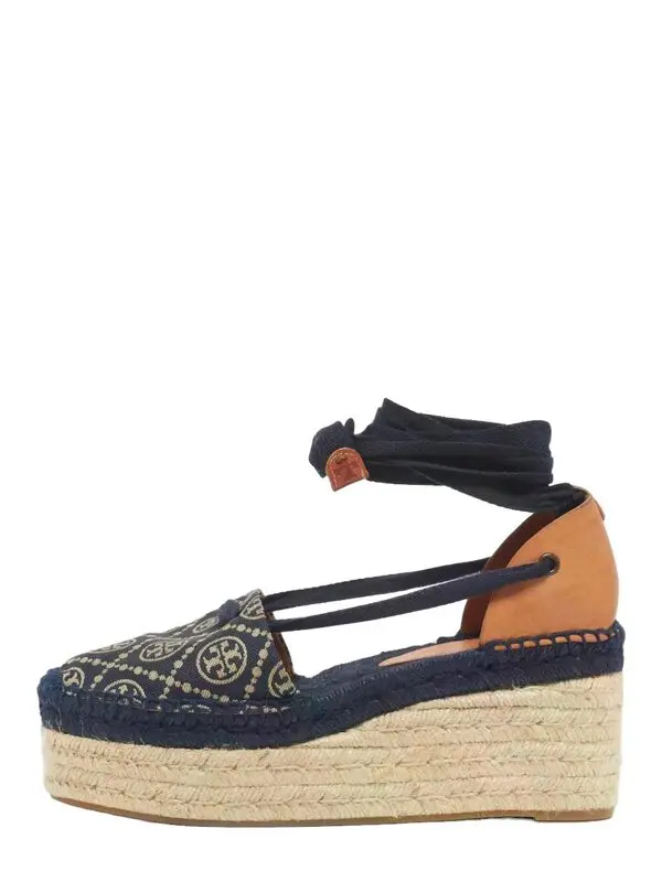 Tory Burch Denim Wedge Espadrille Sandals - Blue