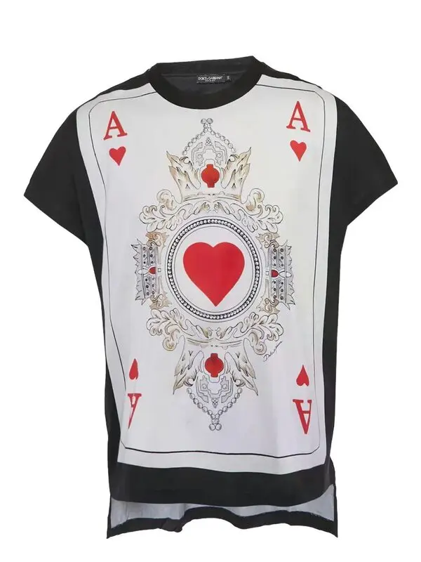 Dolce & Gabbana Card-print Jersey T-shirt - Black