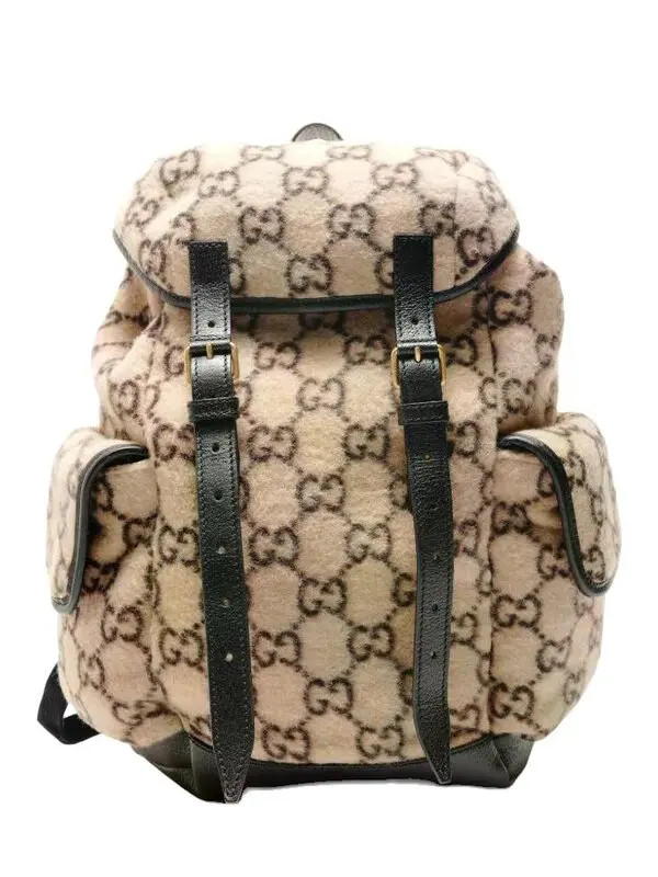 Gucci Gg Monogram Backpack - Neutrals