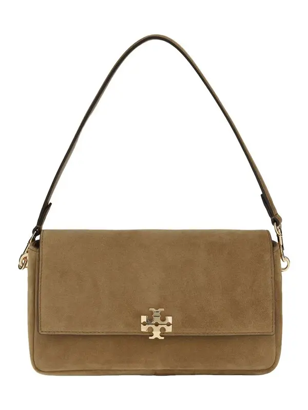 Tory Burch Charlie Mini Suede Shoulder Bag - Brown