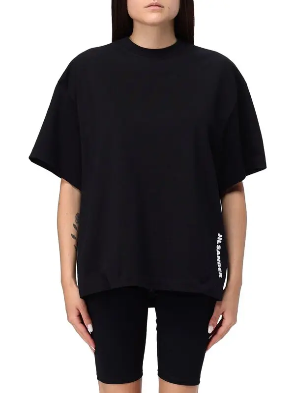 JIL SANDER Dropped Shoulder Relaxed Fit Cotton T-shirt - Black
