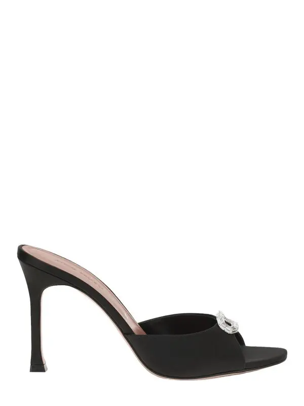 Amina Muaddi Camelia Crystal Embellished Stiletto Sandals - Black
