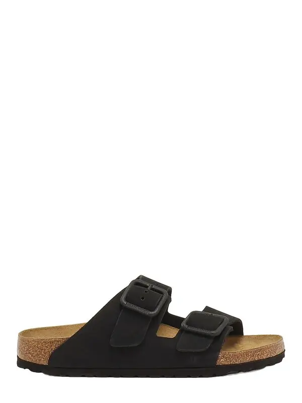 BIRKENSTOCK Arizona Wire Buckle Flat Sandals In Nubuck Leather - Black