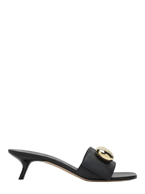 Loewe Pebble Mule Sandals In Leather - Black