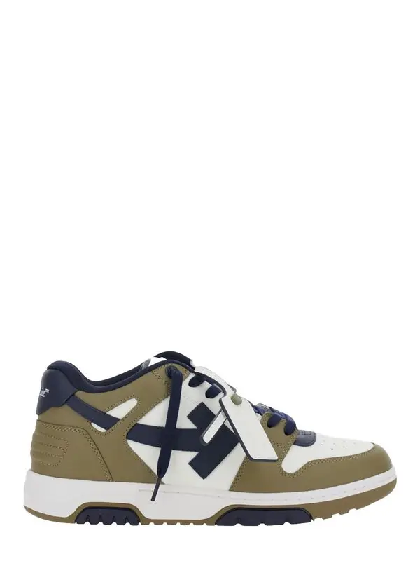 Off-White Calfskin Trainers With Arrows Logo - Green