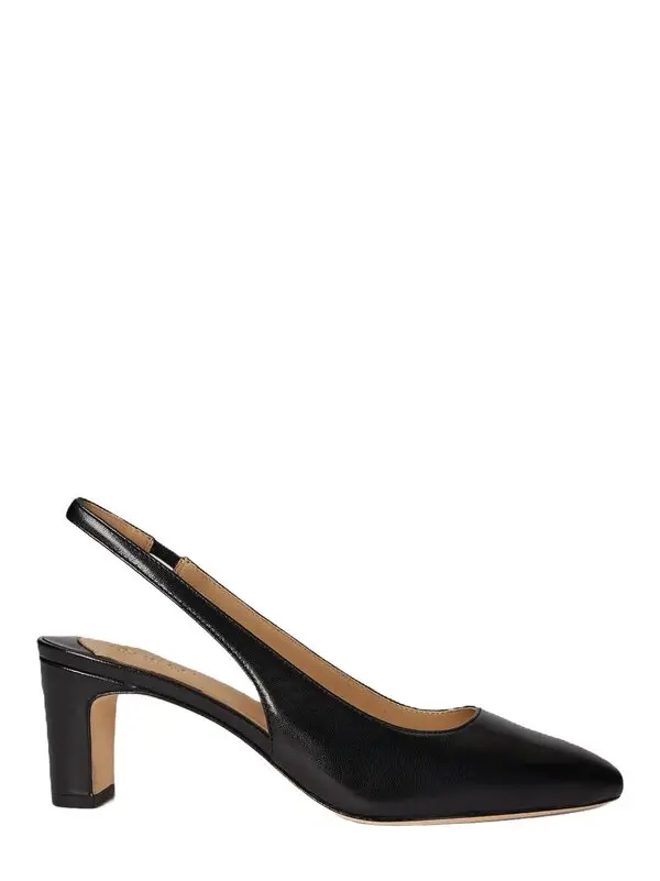 Ralph Lauren Sheep Leather Slingback Court Shoes - Black