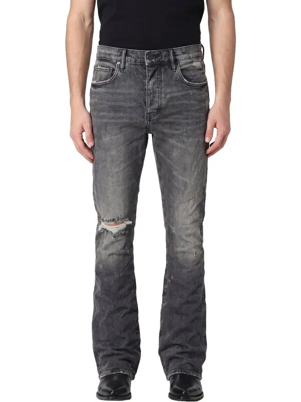 PURPLE BRAND P004 Mid-rise Flared Jeans With Embroidery - Grey