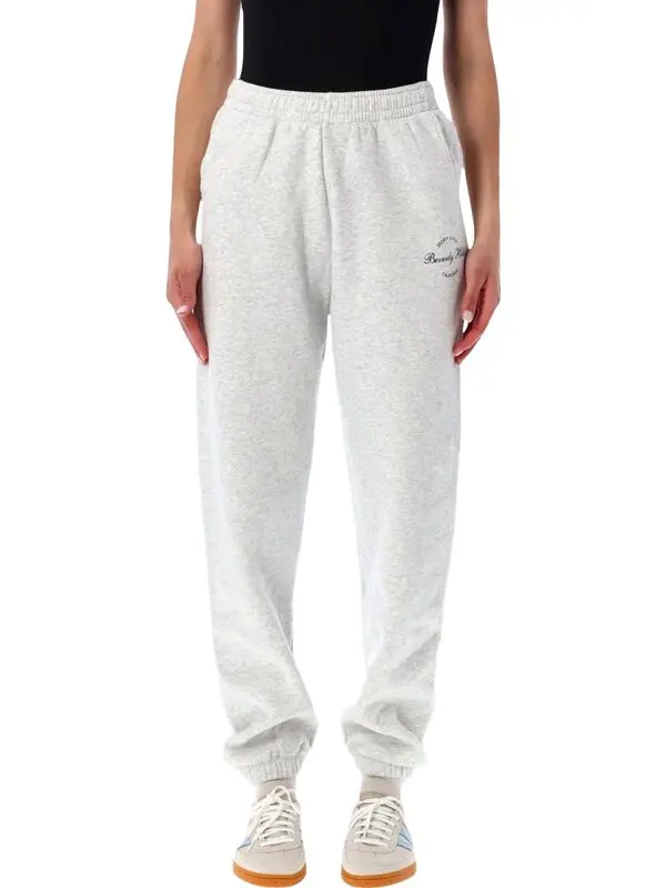 SPORTY & RICH Slim-fit Cotton Jogging Trousers - Grey
