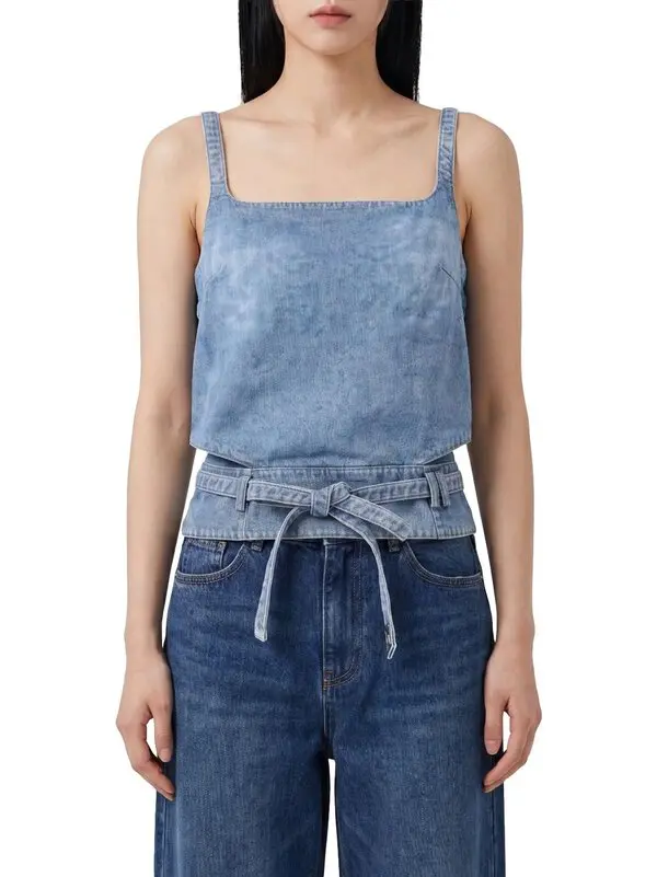 DIESEL® Denim Off-the-shoulder Top - Blue