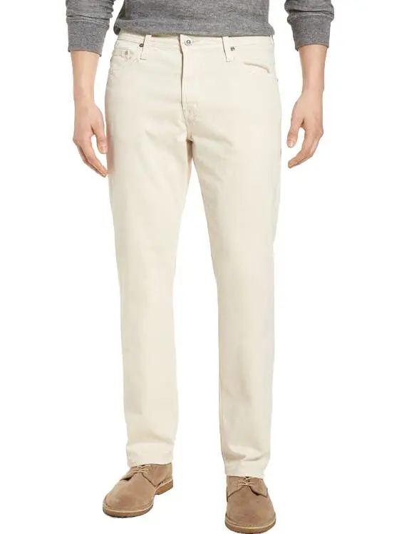 Ag Everett Stretch Sateen Slim Straight Pants - Stone Brown