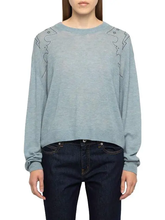 Zadig&Voltaire Swapy Embellished Cashmere Sweater - Frozen