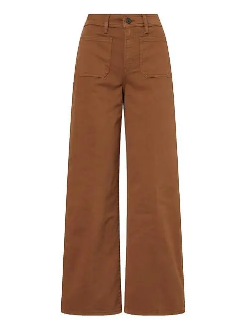 FRAME Slim Palazzo Harbor Pocket Cotton Jeans - Ledger