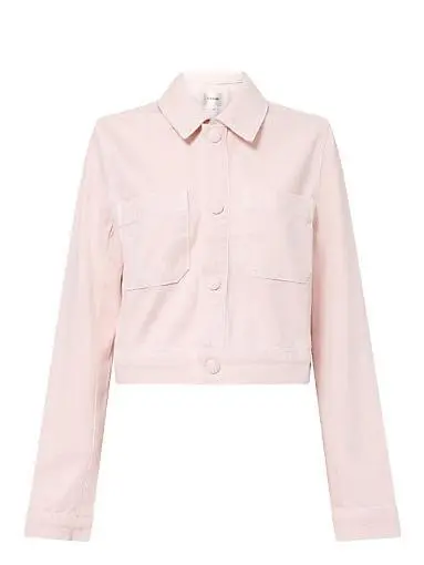 FRAME Cropped Cotton Denim Jacket - Taffy